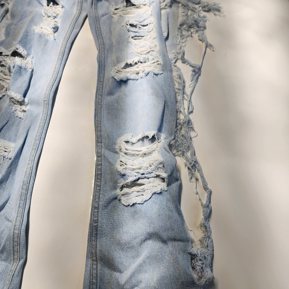 Jeans | Scratch Rippedrepair Denim Jeans | Poshmark